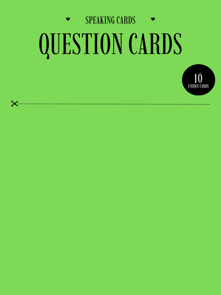 Engaging Question Cards for Conversations | PDF