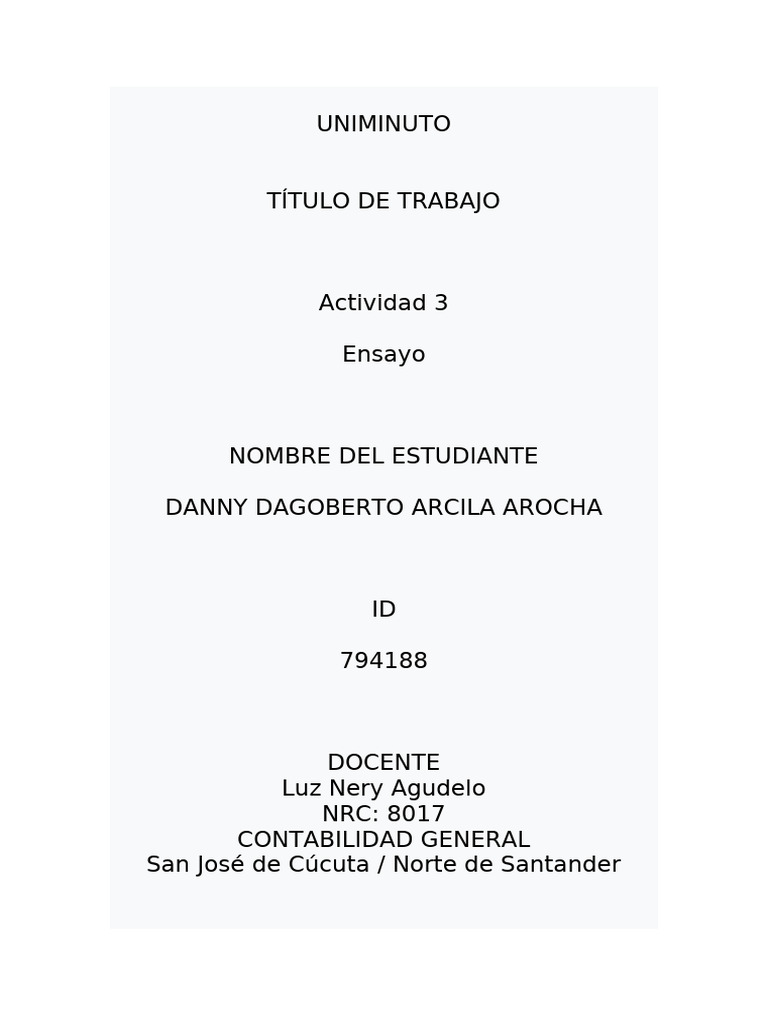 Activida 3 NRC 8017 Danny Arcila | PDF | normas internacionales de ...