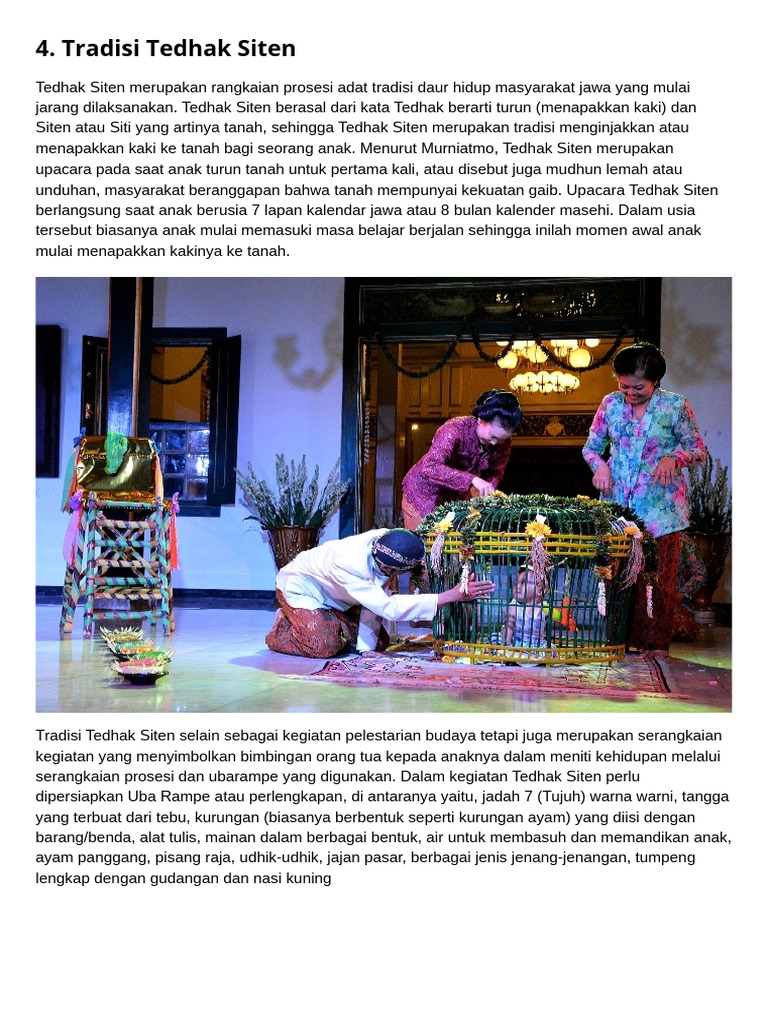 Tradisi Tedhak Siten: Upacara Anak Jawa | PDF
