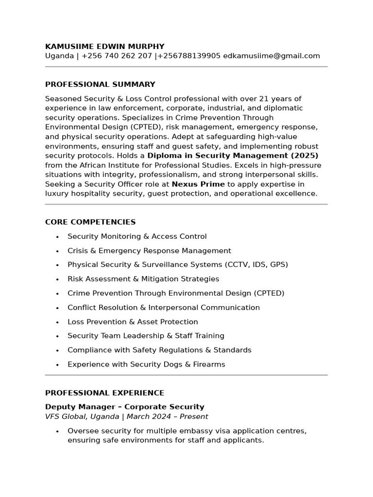 Security Expert with 21 Years Experience | PDF | Securities | Crime ...