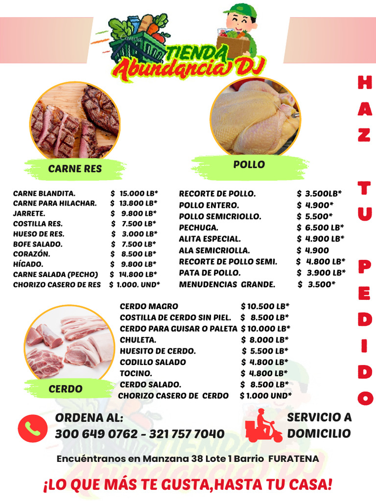 Volante Publicitario Abundancia DJ 20250711 171835 0000 | PDF | Cerdo ...
