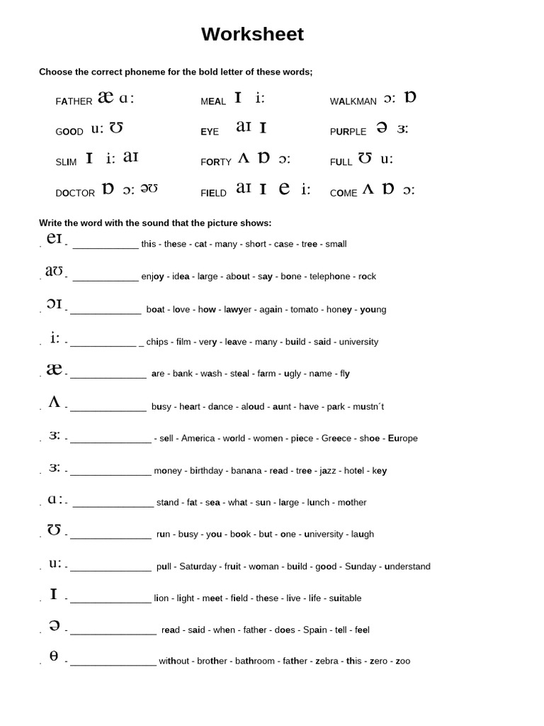 Worksheet Phonetics | PDF