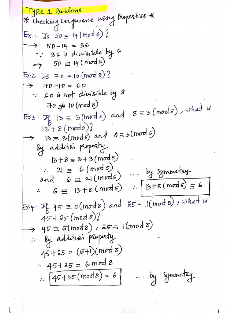 Module 3 - Modular Arithmetic - PROBLEMS | PDF
