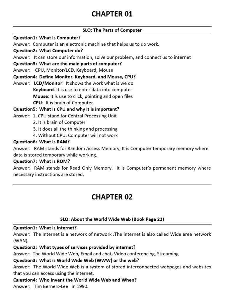 Class 4 Copy Work Ch1 Ch2 Ch5 Mid Term | PDF | World Wide Web | Internet & Web