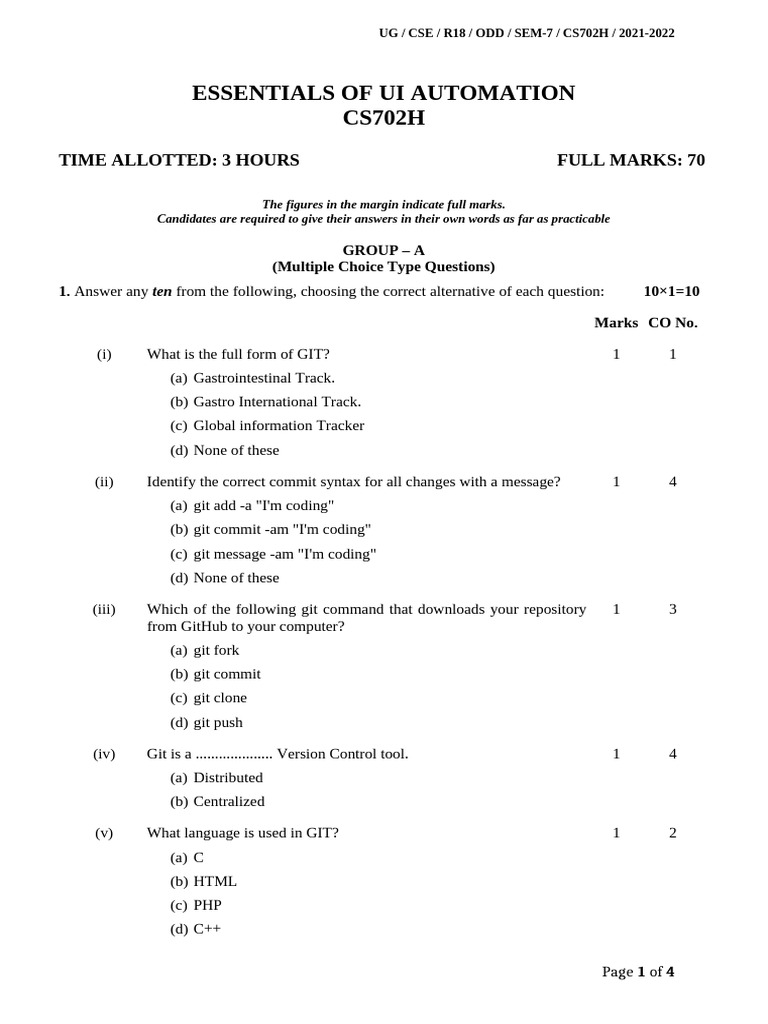 Cse Cs702h Essentials of Ui Automation r18 | PDF | Version Control ...