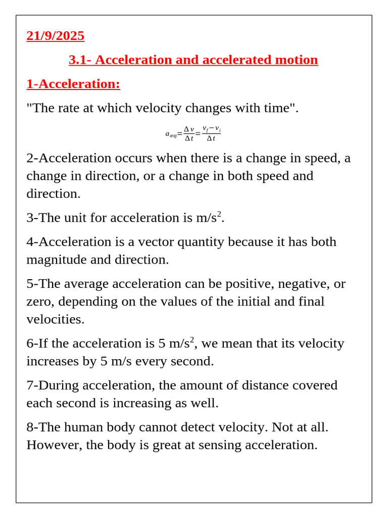 21/9/2025 3.1-Acceleration and Accelerated Motion 1-Acceleration | PDF