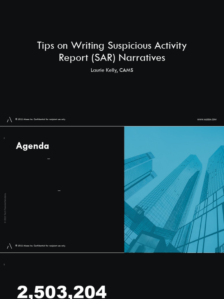 Tips On Writing Suspicious Activity Report SAR Narratives | PDF
