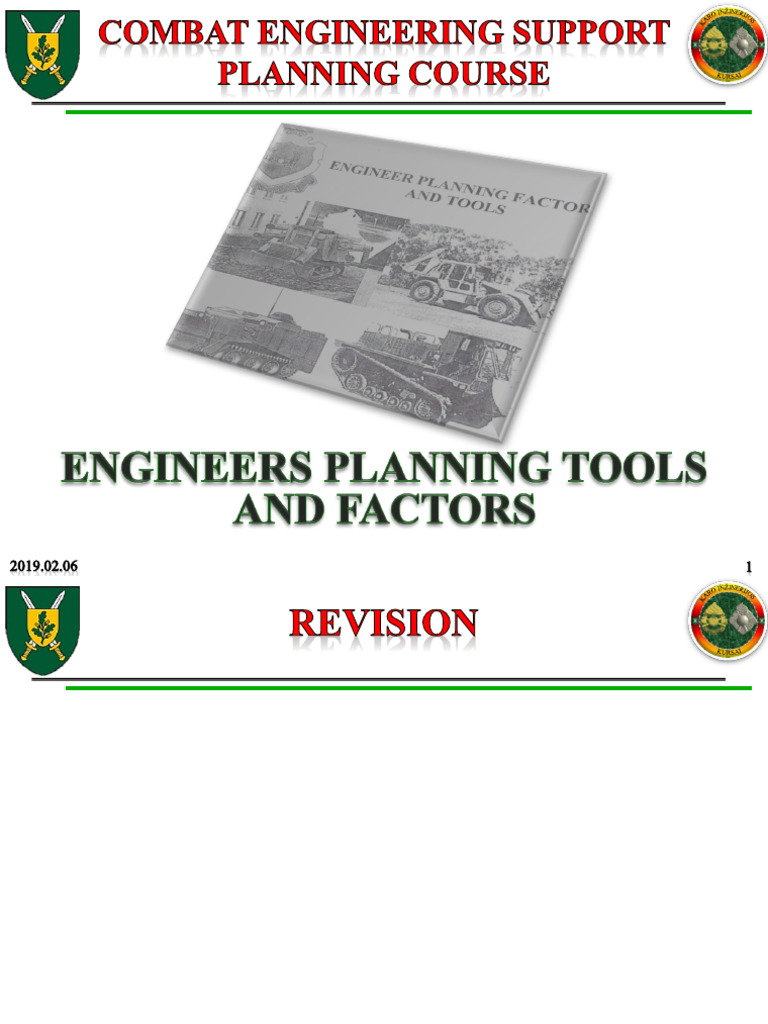 Combat Engineer Planning Factors | PDF | Military Science | Military