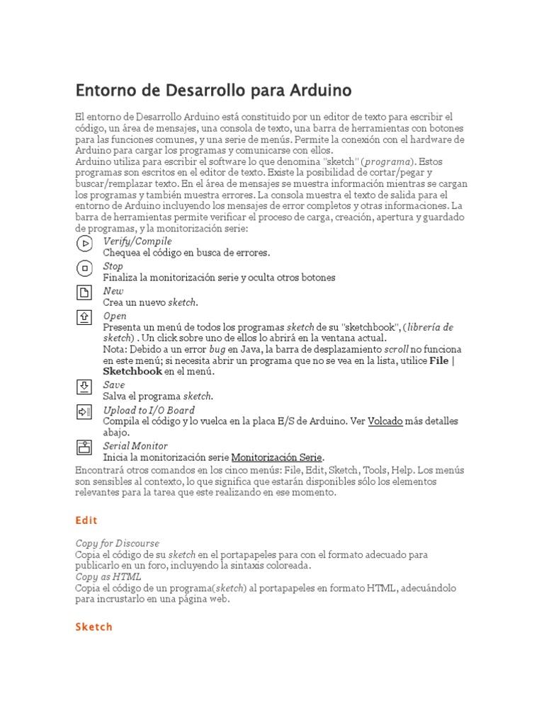 Entorno de Desarrollo para Arduino | PDF | Arduino | Programa de ...