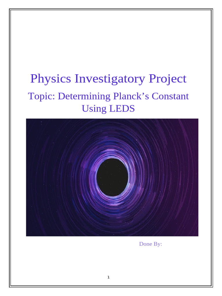 Determining Planck's Constant Using LEDS | PDF | Quantum Mechanics ...