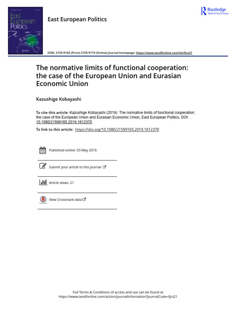 European Union and Eurasian Economic Union | PDF