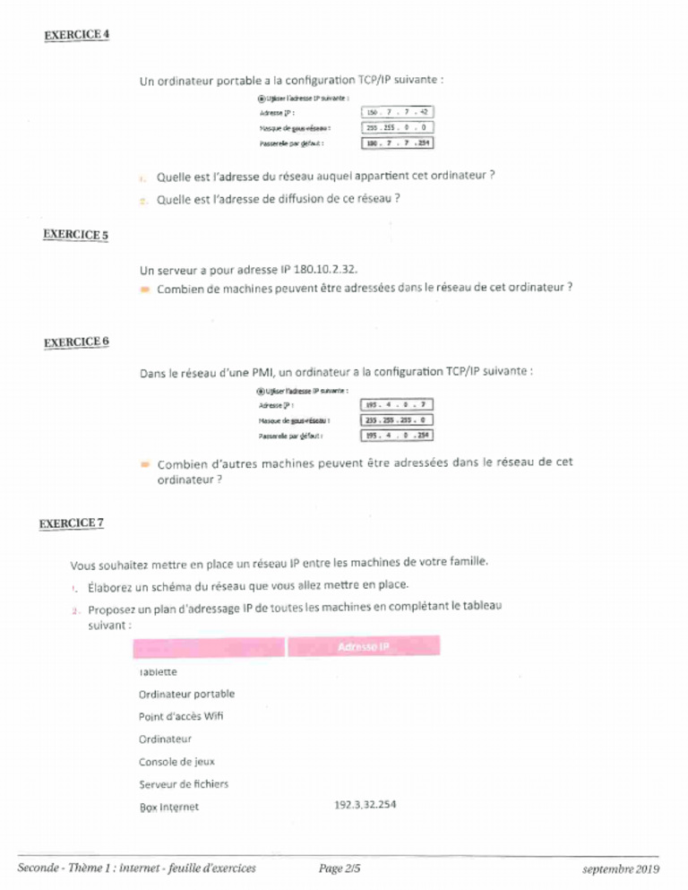 Feuille Exercices 2 | PDF