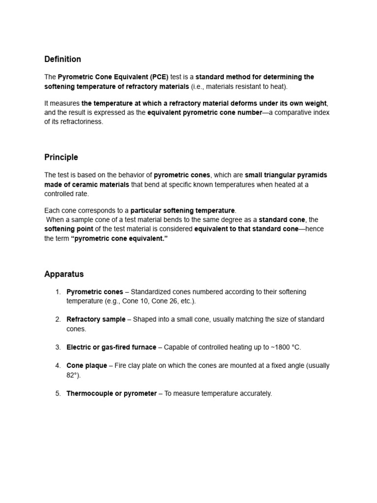 Pyrometric Cone Equivalent (PCE) | PDF | Refractory | Applied And ...