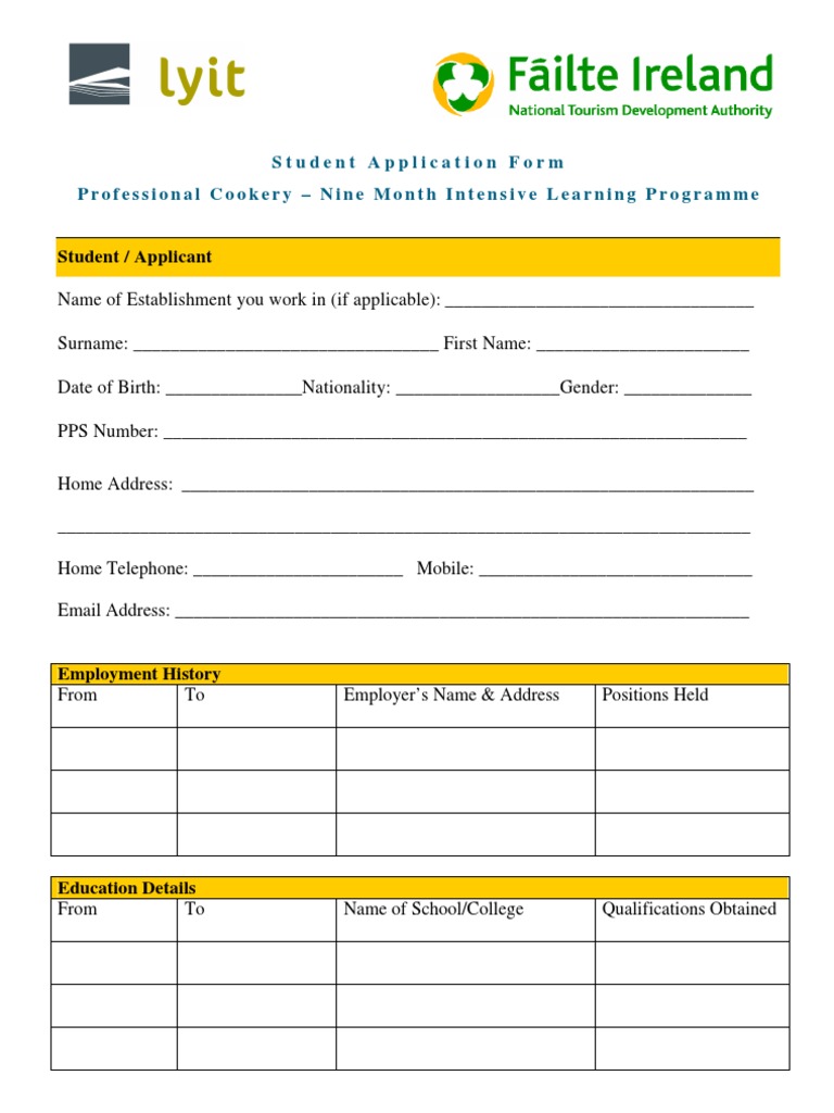 Student Application Form | PDF