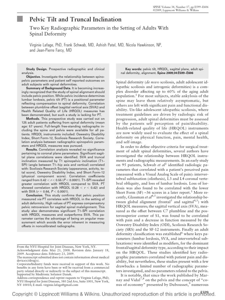 Lafange 2009 - Pelvic Tilt and Truncal Inclination - Two Key ...