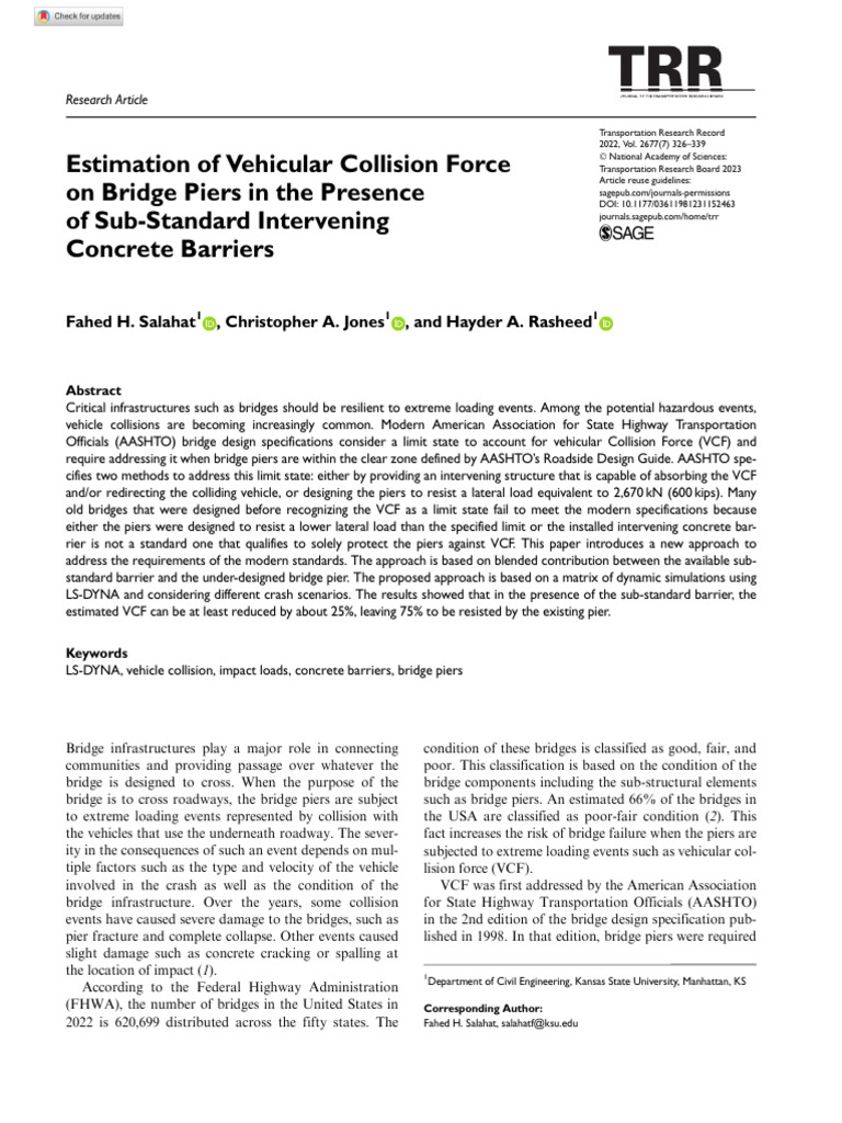 Collision Force Impact on Bridge Piers | PDF | Beam (Structure) | Bridge