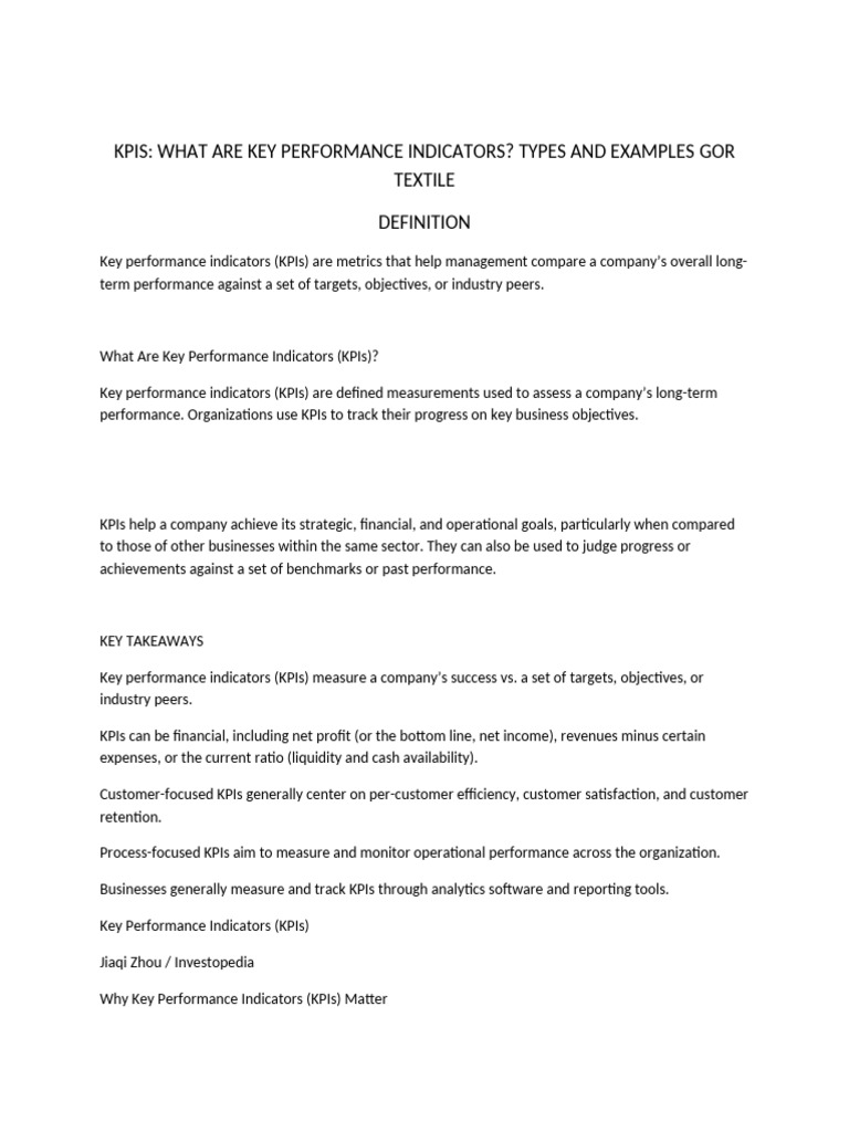 KPIs - What Are-WPS Office | PDF | Performance Indicator | Goal