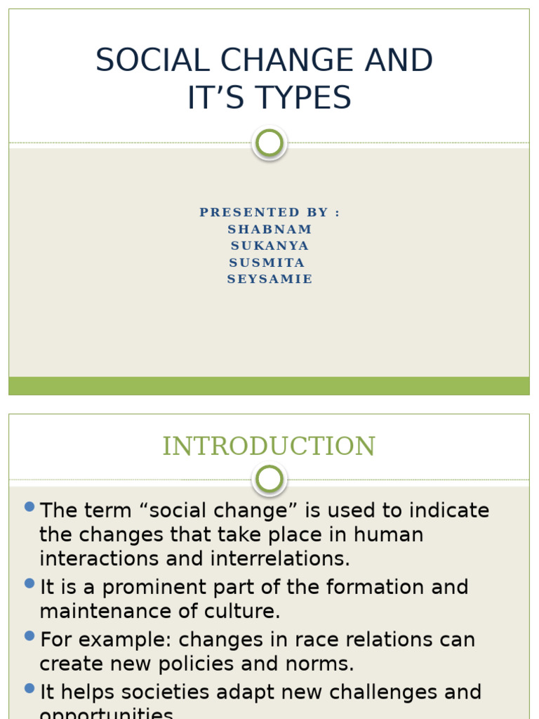 Types and Factors of Social Change | PDF