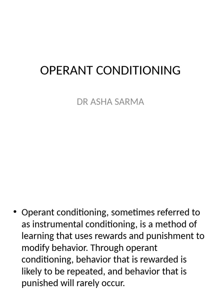 Understanding Operant Conditioning | PDF | Reinforcement ...