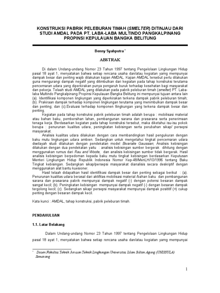 Jurnal Amdal 1 | PDF