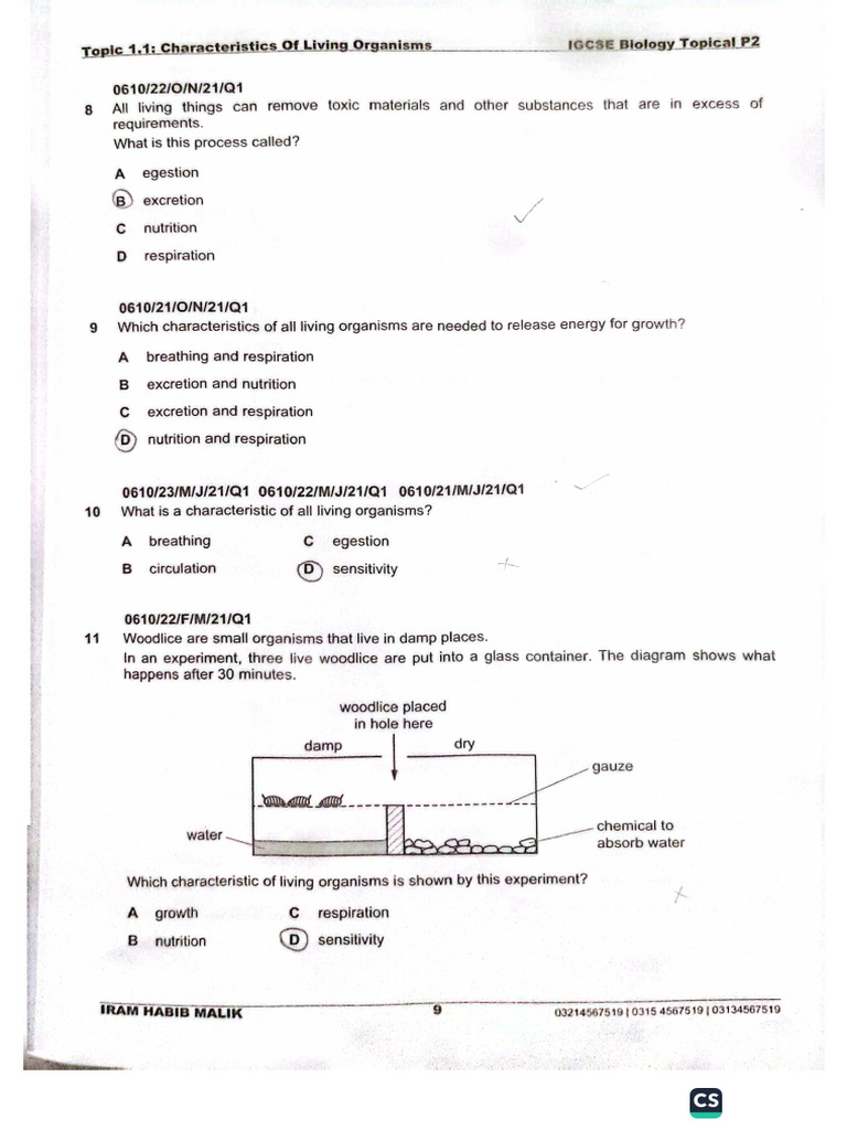 Bio Past Papers 2 | PDF