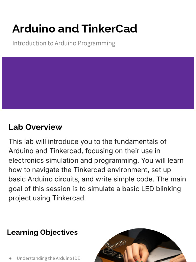 Lab_1_ Intro to Arduino and TinkerCad slides | PDF | Arduino | Computer ...