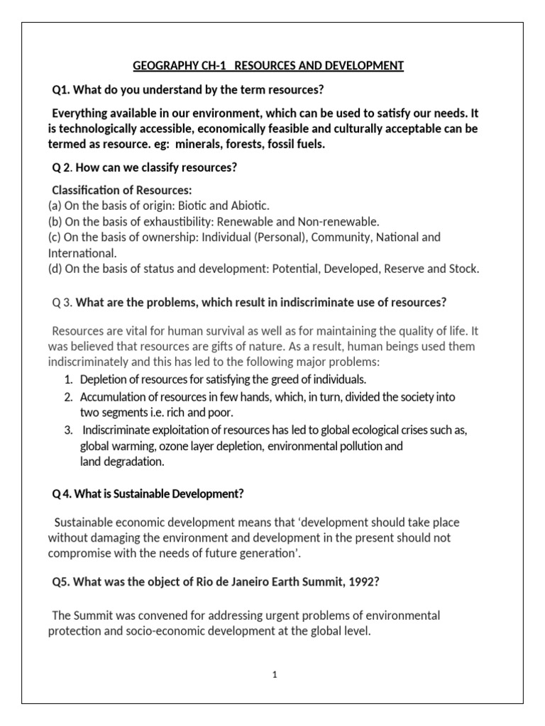 Resources and Development in Geography | PDF | Soil | Erosion