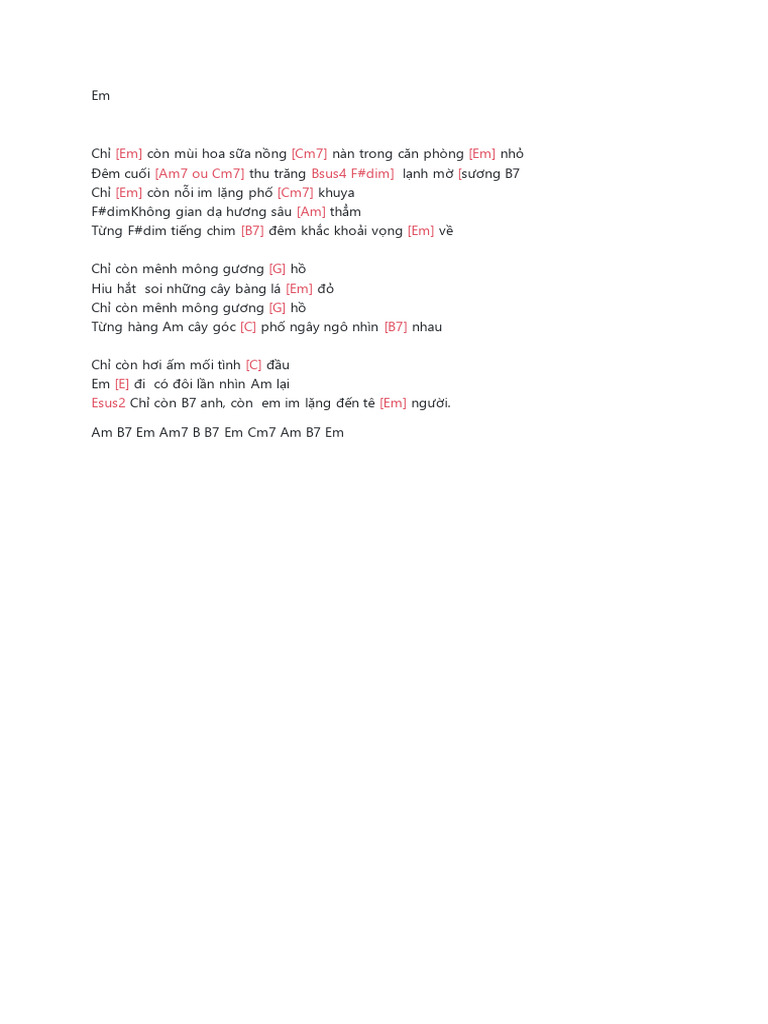(Em) (Cm7) (Em) (Am7 Ou Cm7) Bsus4 F#dim) ( (Em) (Cm7) (Am) (B7) (Em ...