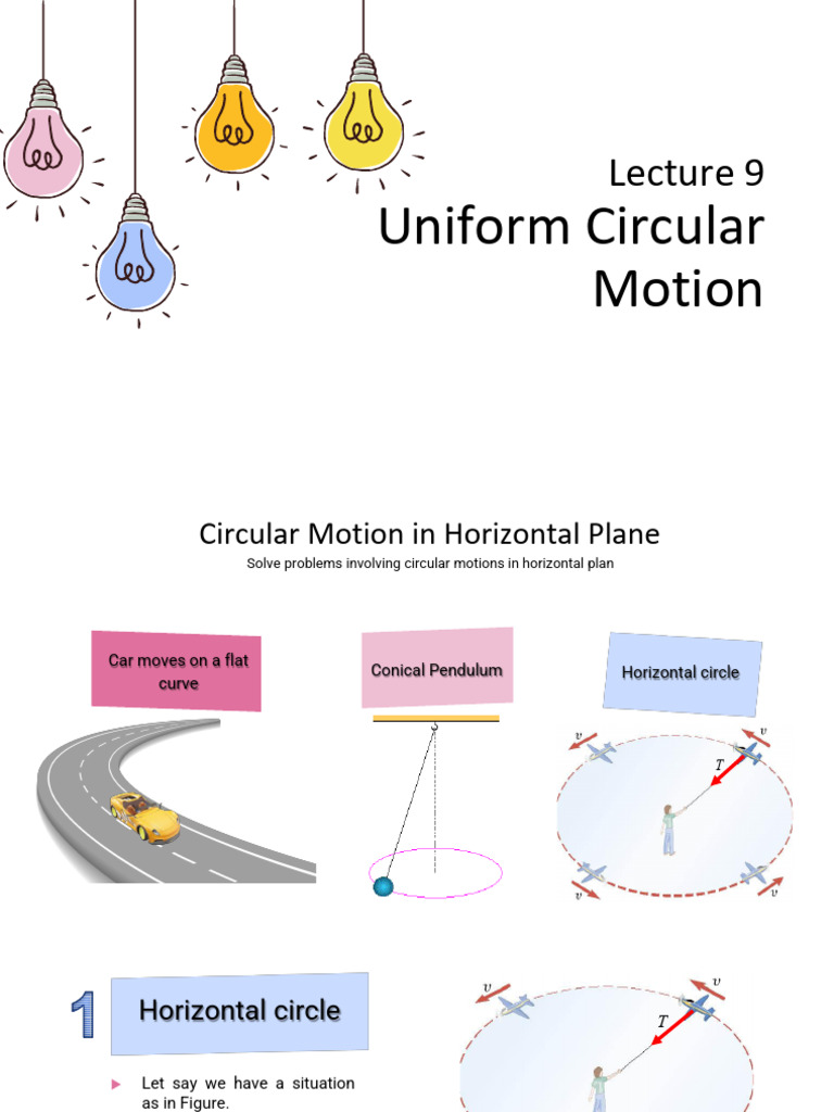 Circular Motion in Horizontal Plane | PDF | Force | Mechanics