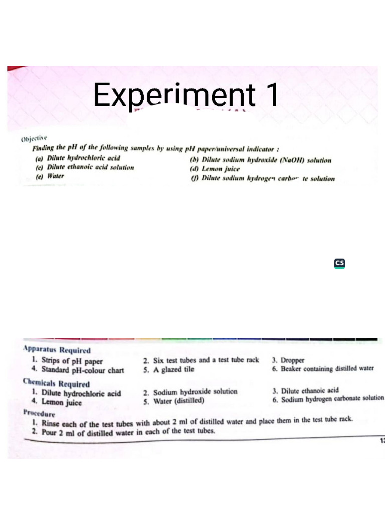 Chemistry Practicals | PDF