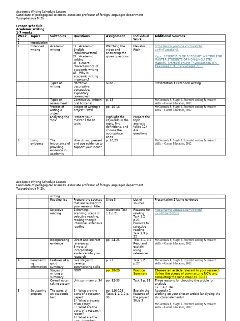 Academic Writing Program 1-8 Weeks | PDF | Learning | Human Communication