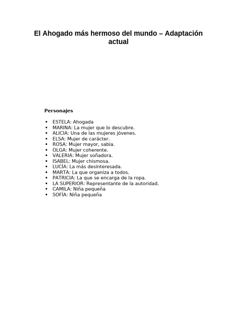 El Ahogado Mas Hermoso Adaptacion-2 | PDF