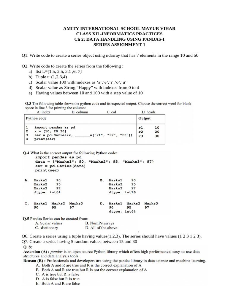 Amity International School Mayur Vihar Class Xii - Informatics ...