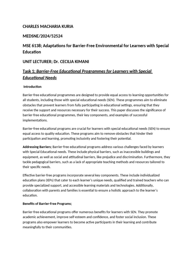 Adaptations of Barrier Free Environ | PDF | Accessibility | Special ...