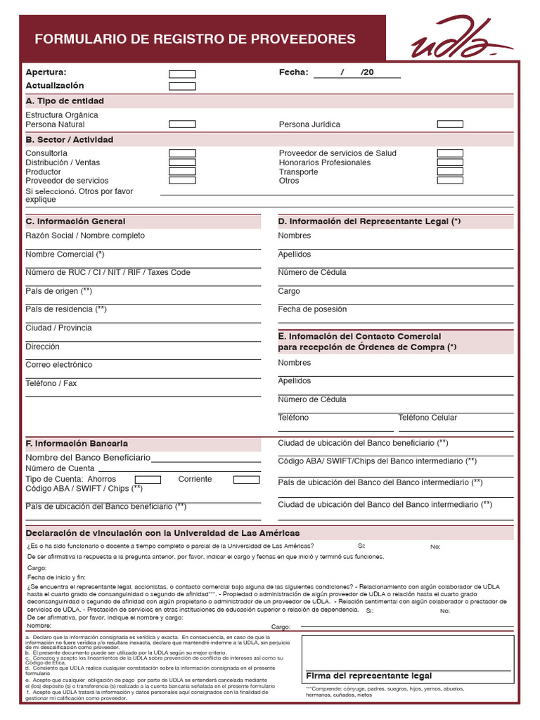 Formulario Registro Proveedores (1) 13 | PDF | Bancos