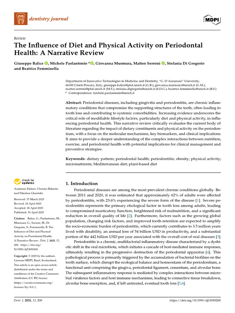 Dieta y Salu Perio | PDF | Vitamin C | Periodontology