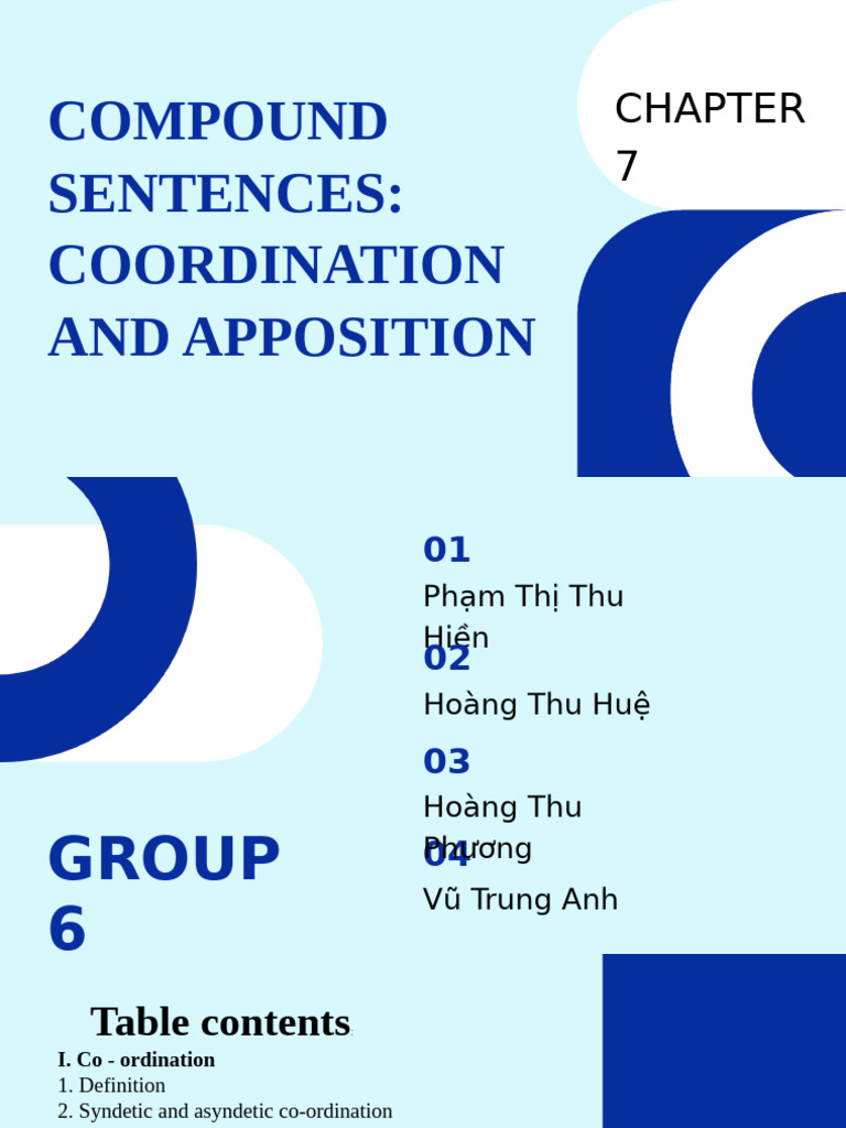Group6 Compound Sentences | PDF | Linguistic Typology | Semantics