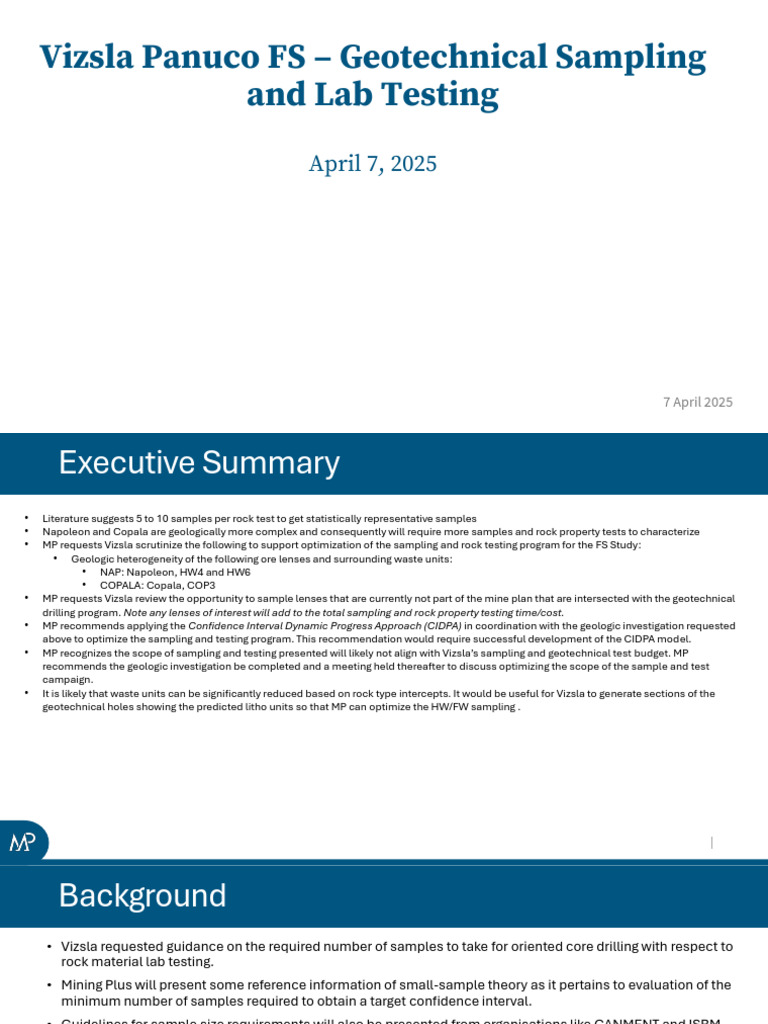 FS Geotechnical Sampling and Lab Testing April 7, 2025 | PDF | Rock ...