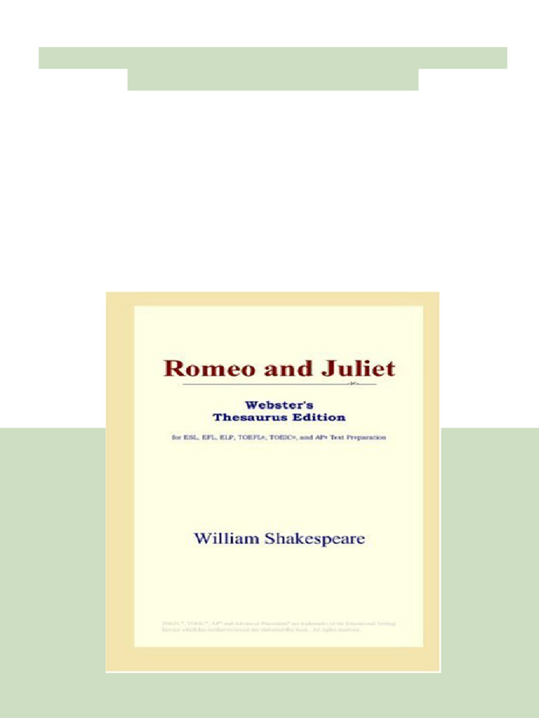 Romeo and Juliet Webster S Thesaurus Edition William Shakespeare ...