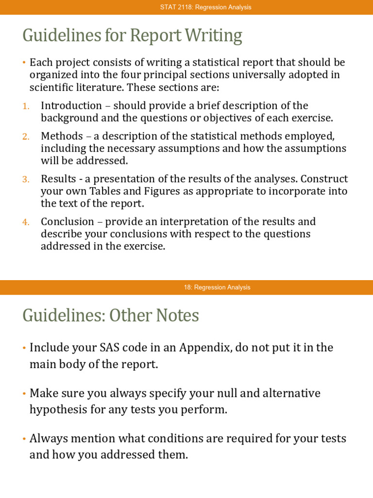 Guideline For Report Writing STATS | PDF