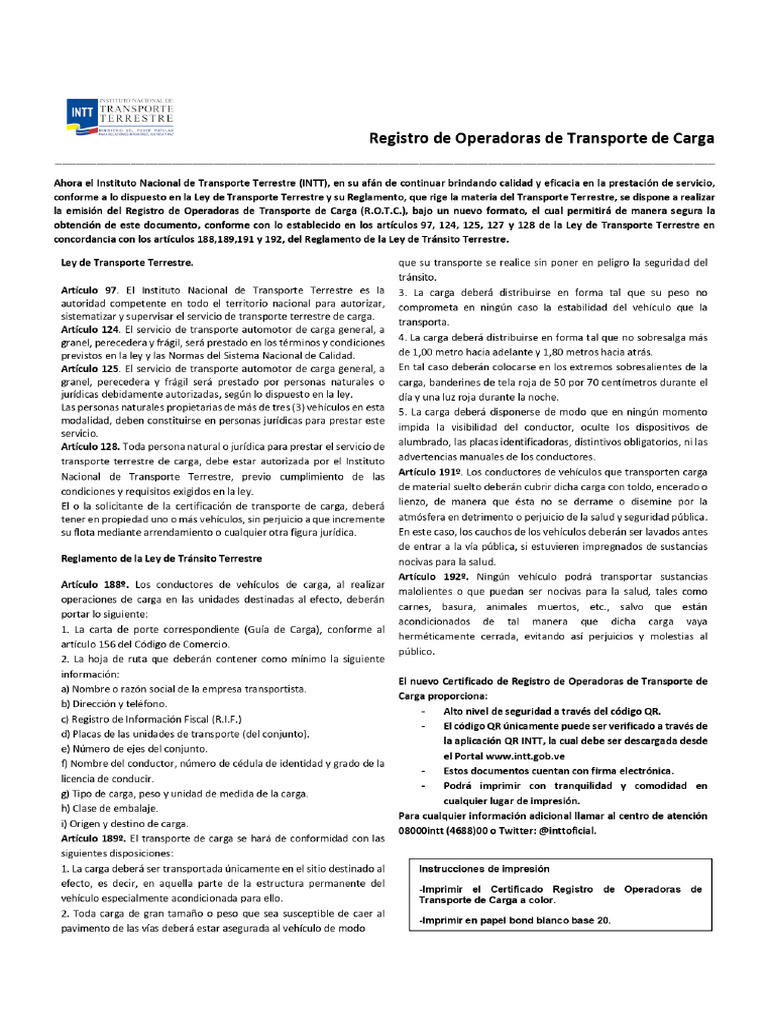 roct | PDF | Transporte | Vehículos