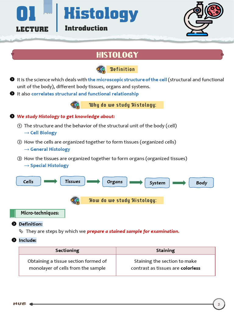 Hisology Book Lecture 1 Sample | PDF | Histology | Staining