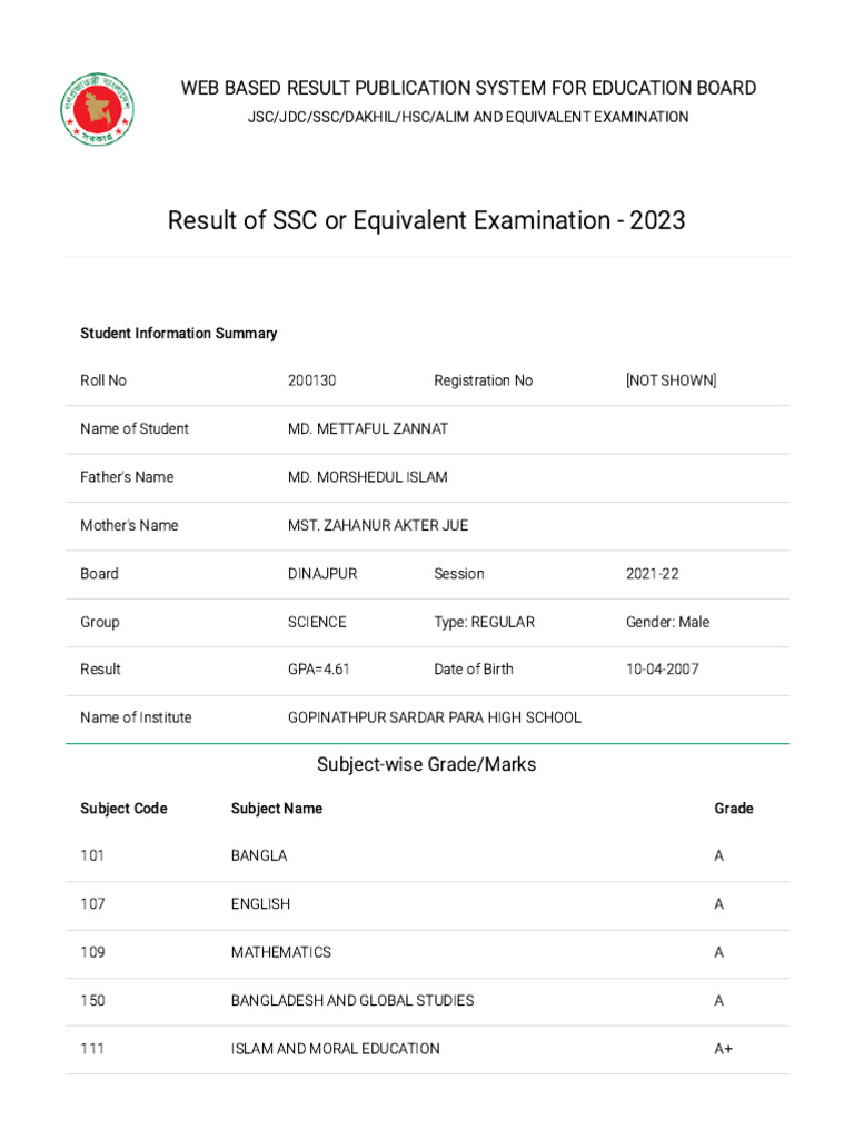 Web Based Result Publication System For Education Board | PDF