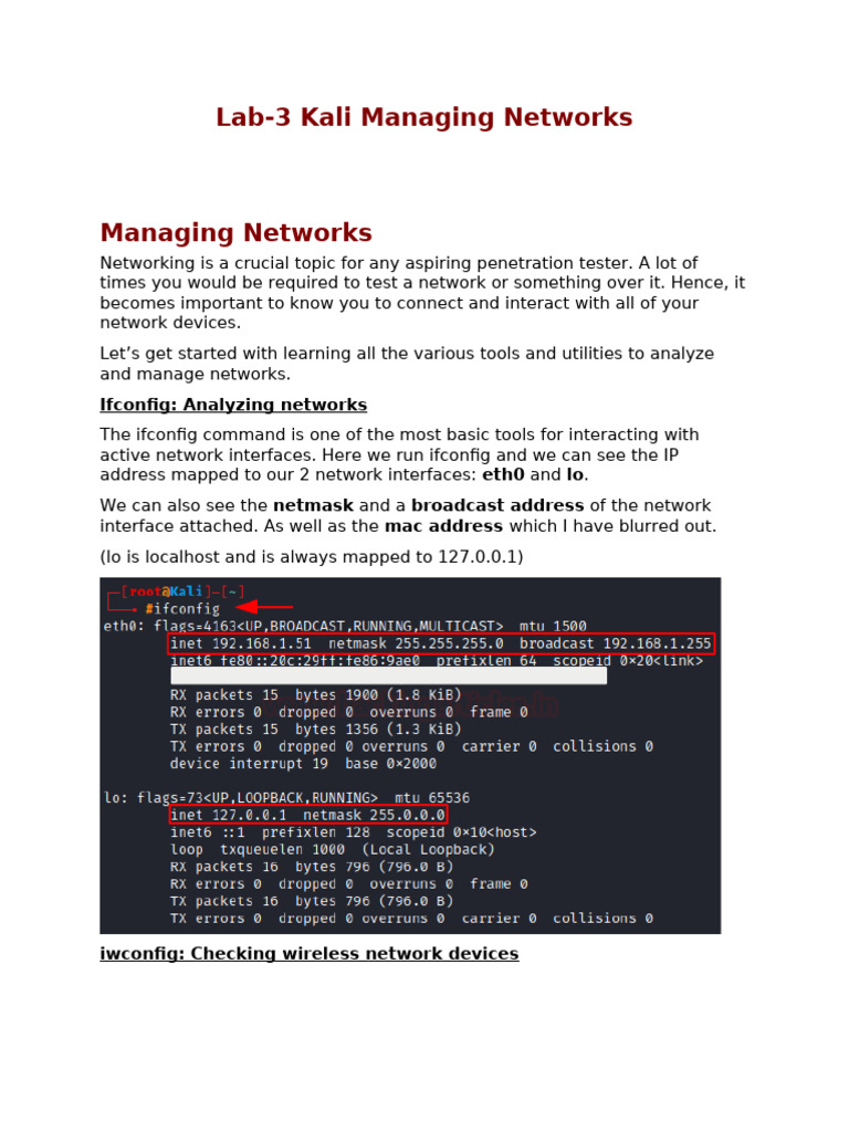Managing Networks with Kali Linux | PDF | Domain Name System | Ip Address