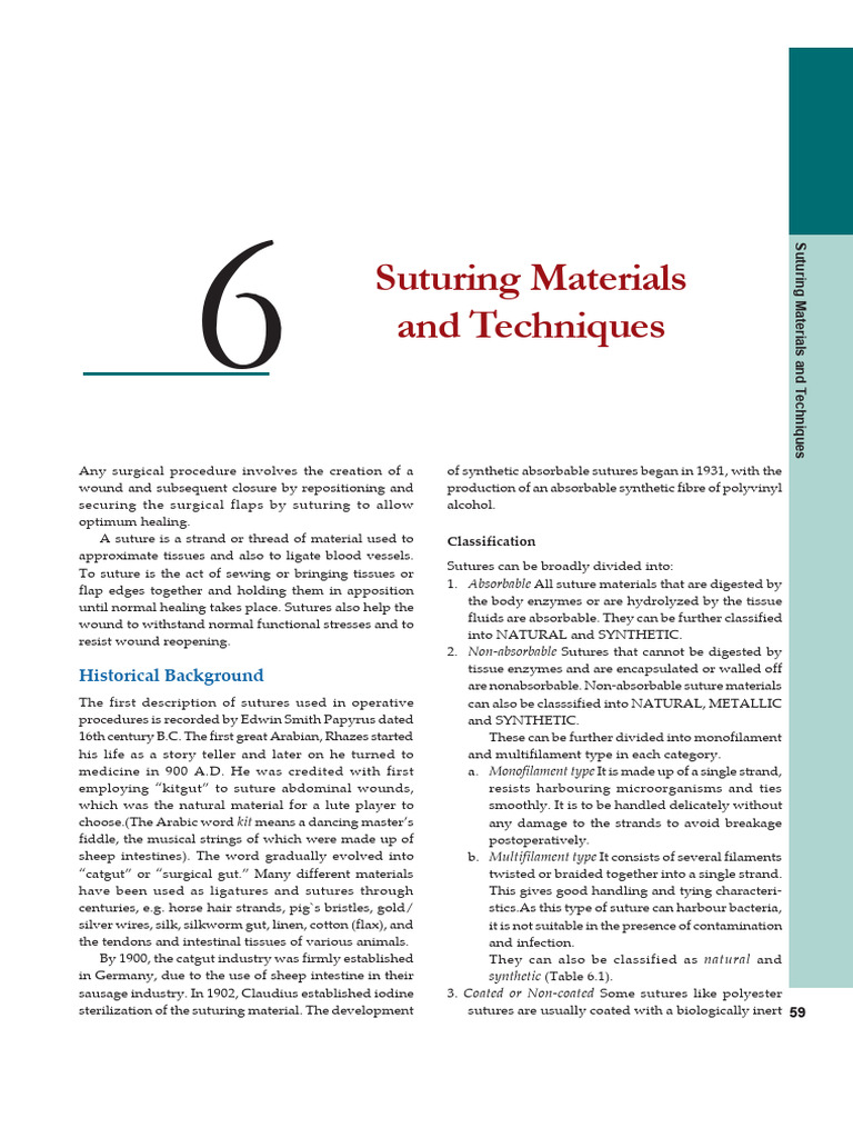 Suturing Materials and Techniques From Textbook of Oral and ...