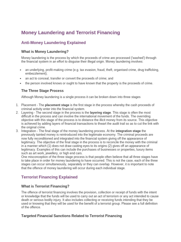 Understanding Money Laundering & Terrorist Financing | PDF | Money ...