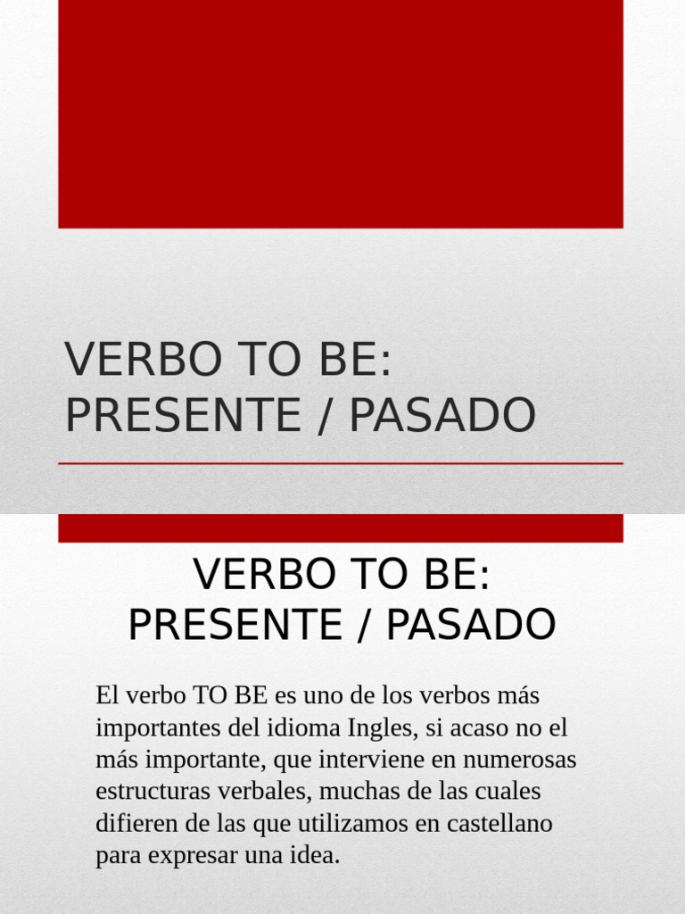 VERBO To BE (Present and Past) | PDF | Chess Openings | Chess