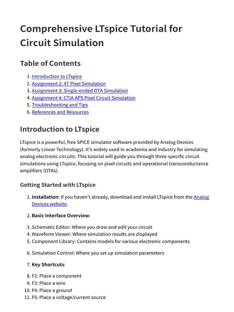 LTspice Tutorial | PDF | Amplifier | Spice
