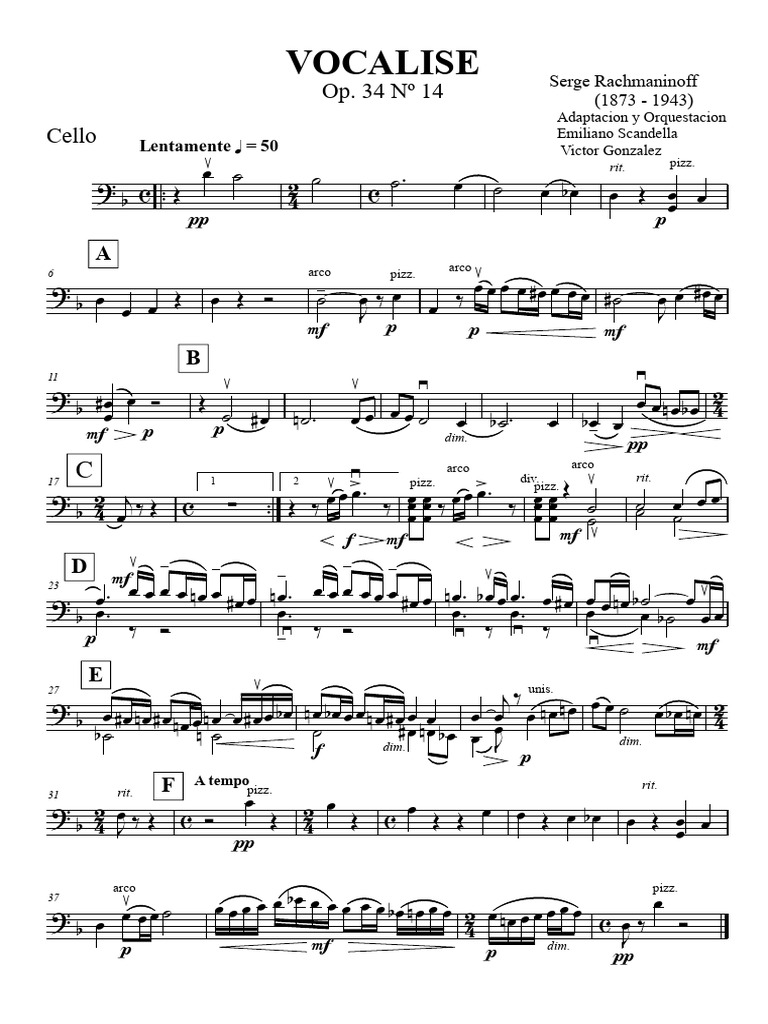 Cello Vocalise OSCG 2025 | PDF