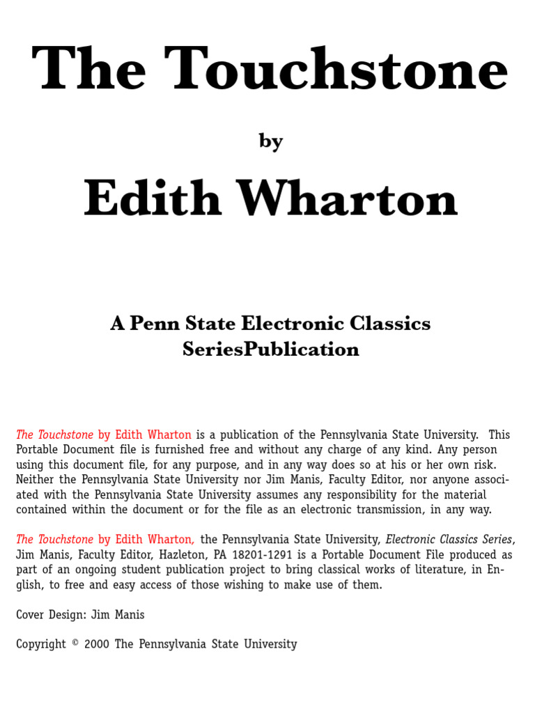 The Touchstone by Edith Wharton | PDF